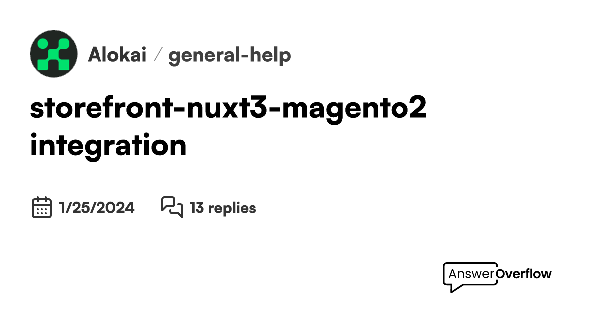 storefront-nuxt3-magento2 integration - Alokai