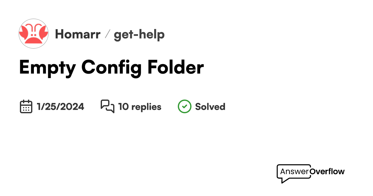 Empty Config Folder Homarr 