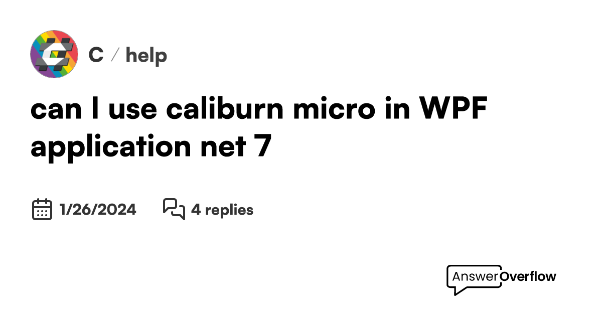 Can I Use Caliburn Micro In Wpf Application Net 7 C