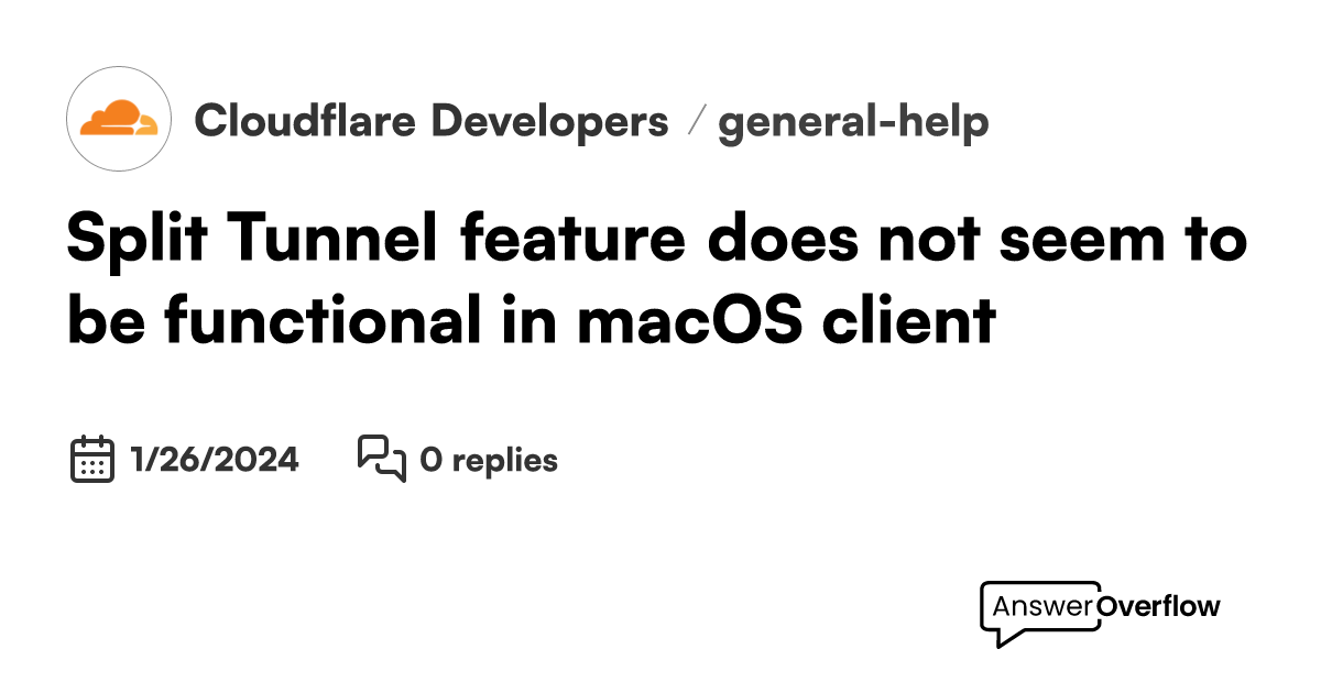 Split Tunnel Feature Does Not Seem To Be Functional In Macos Client