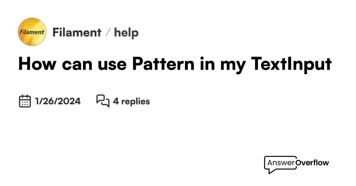 How Can Use Pattern In My Textinput Filament 8740
