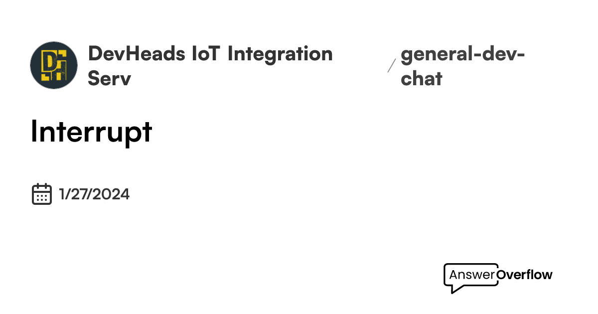Interrupt - DevHeads IoT Integration Server