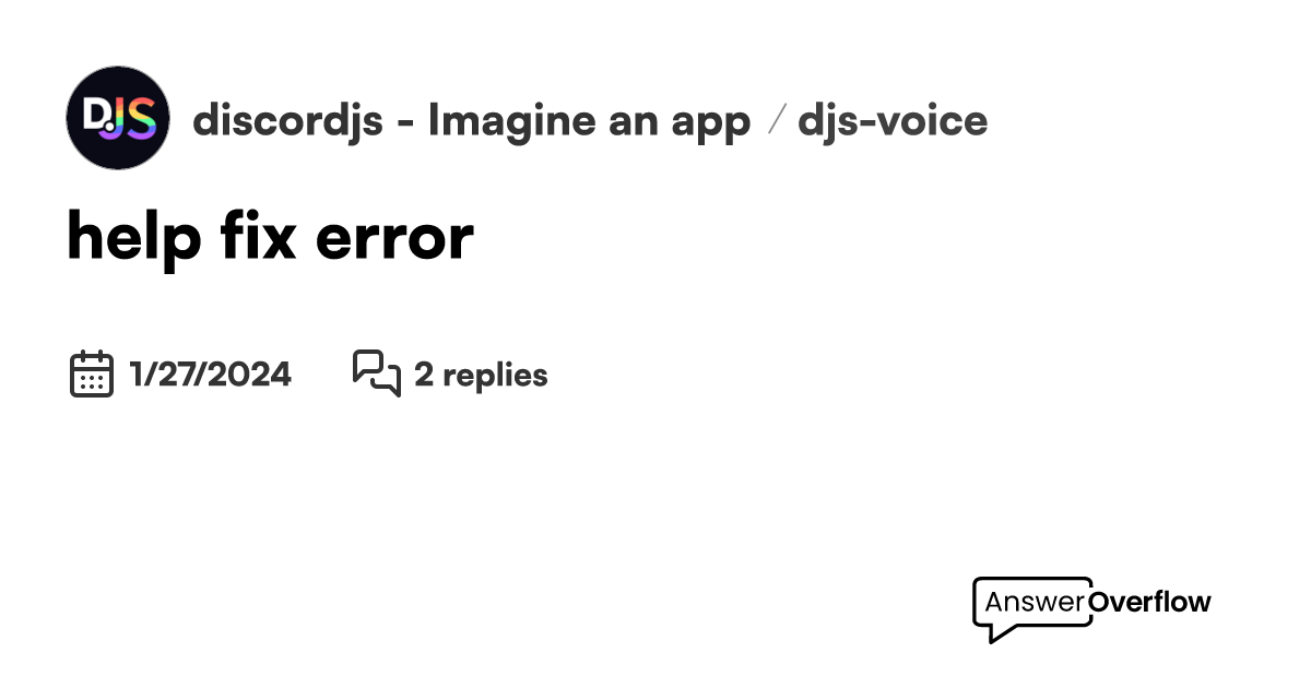 help fix error - discord.js - Imagine an app