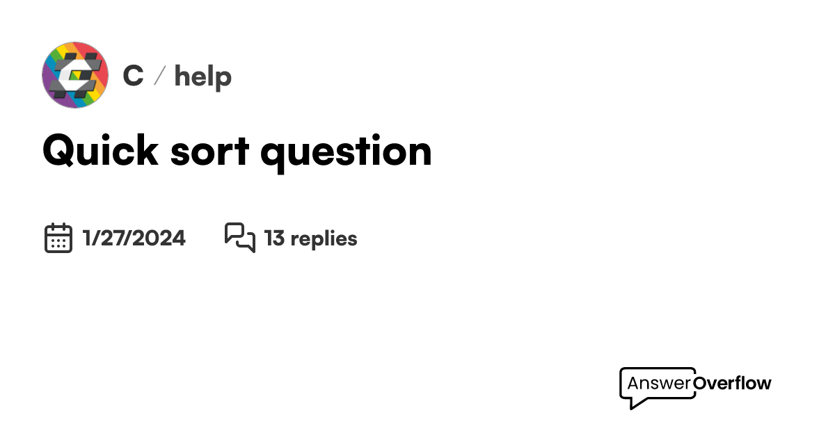Quick sort question - C#
