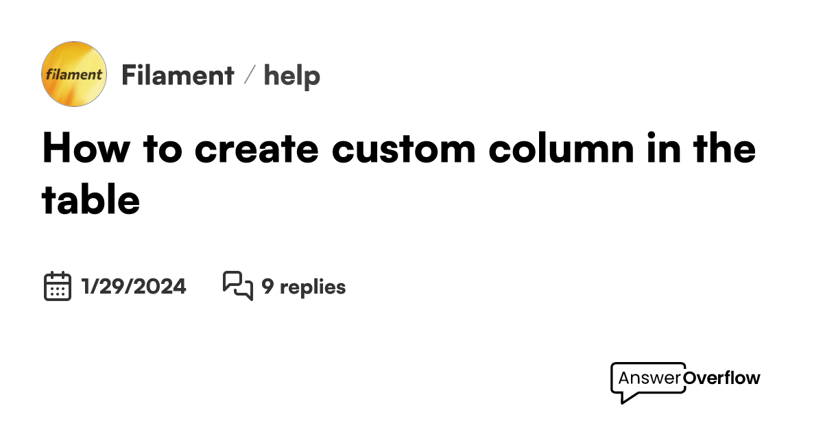 How to create custom column in the table? - Filament