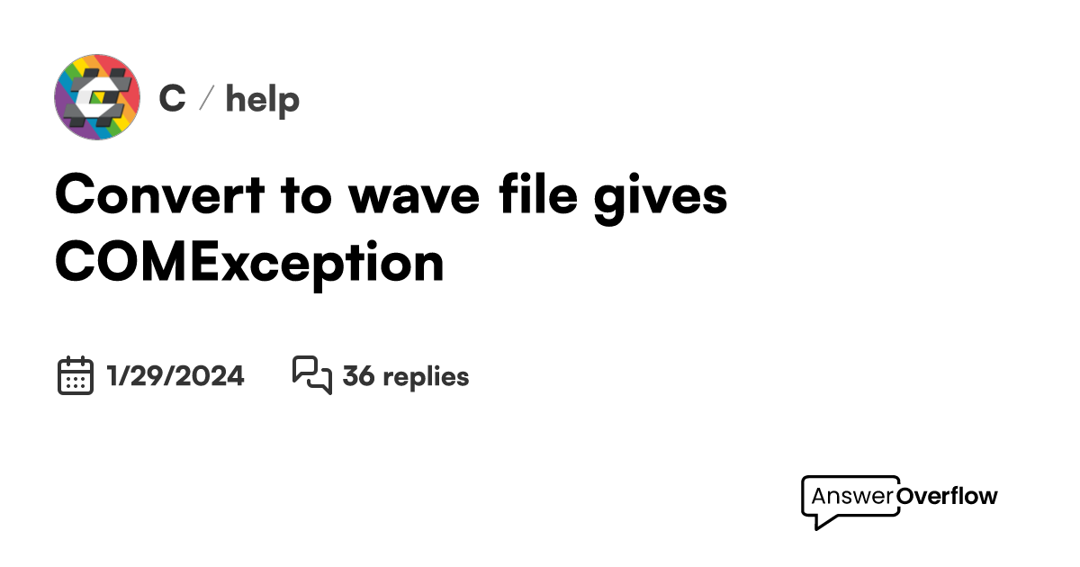 Convert to wave file gives COMException - C#