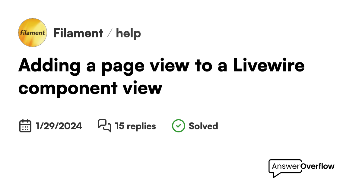 Adding a page view to a Livewire component view - Filament