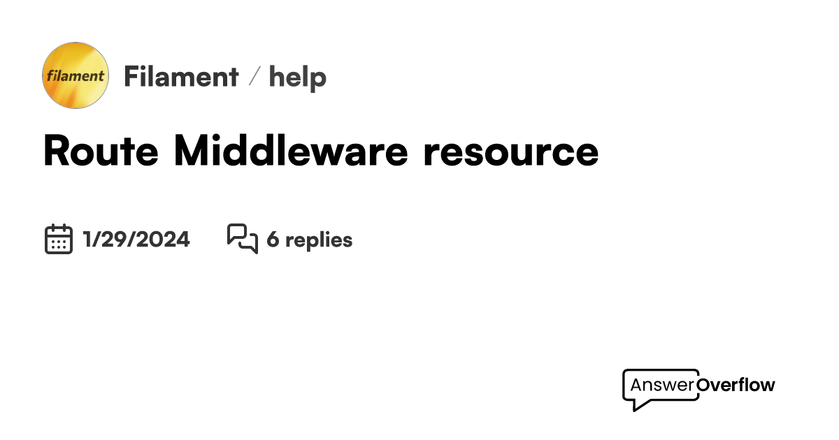 Route Middleware Resource Filament 