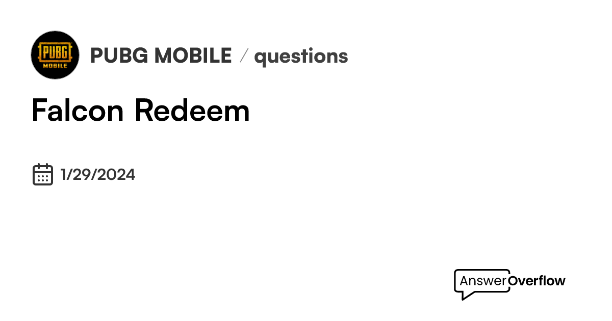 Falcon Redeem - PUBG MOBILE