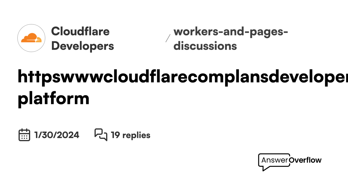 https://www.cloudflare.com/plans/developer-platform/ - Cloudflare Developers