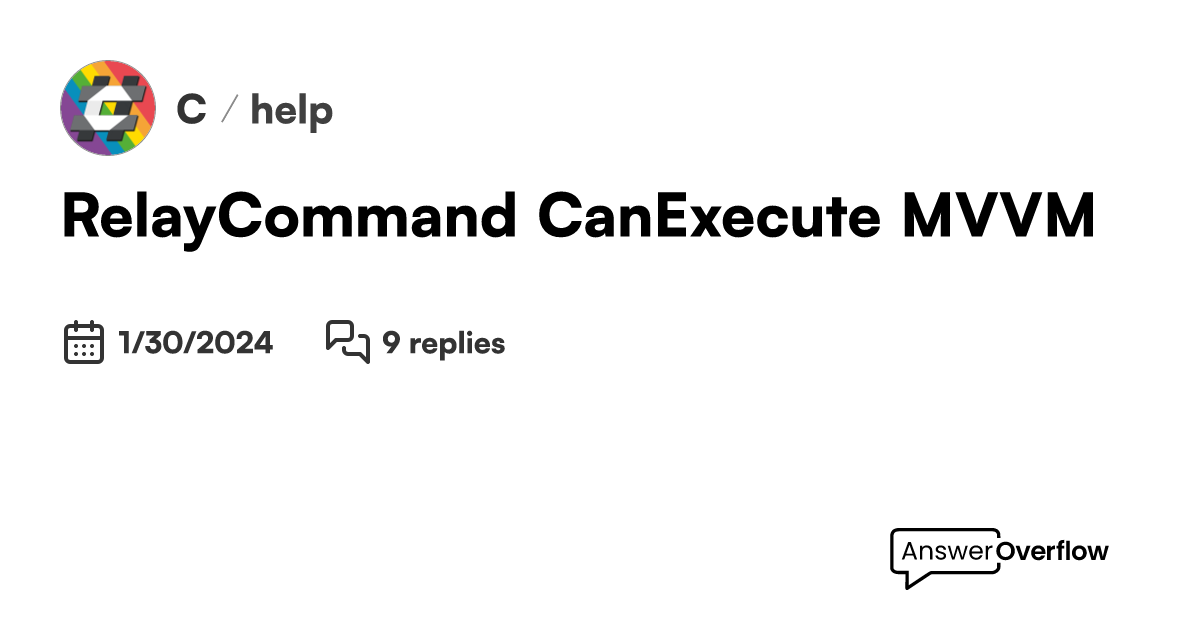 Relaycommand Canexecute Mvvm C 9217