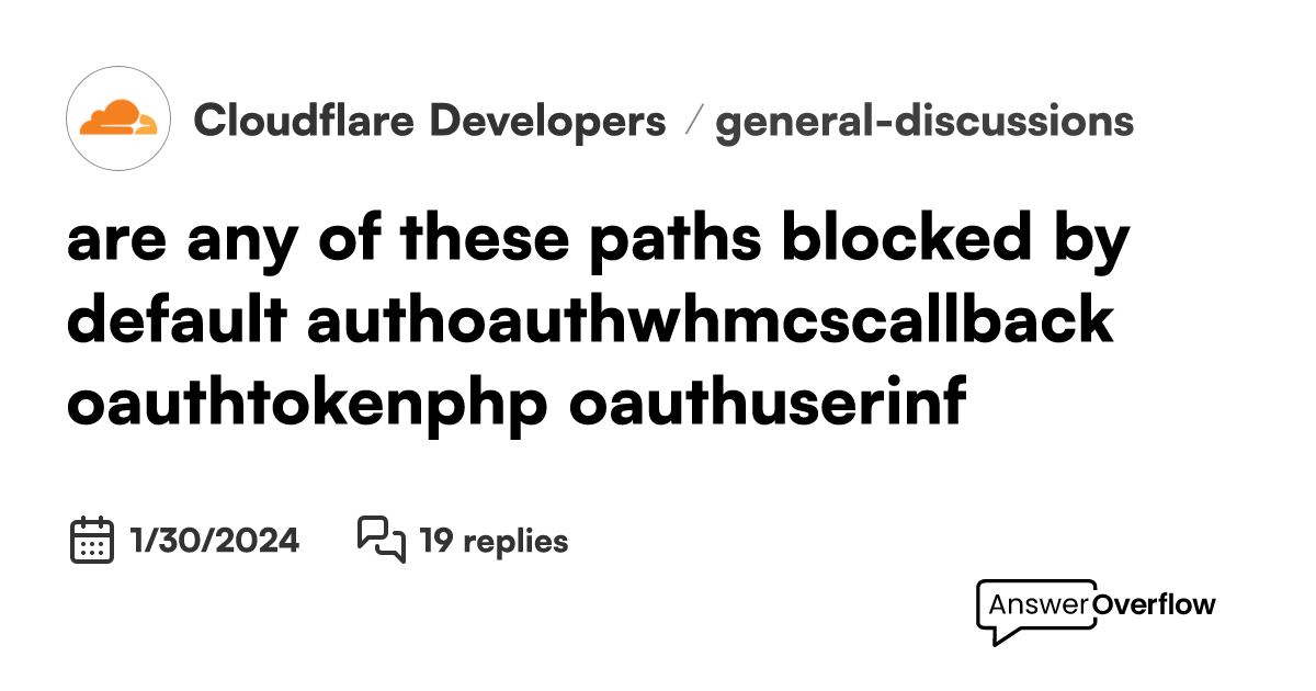 are any of these paths blocked by default? auth/oauth/whmcs/callback oauth/token.php oauth ...