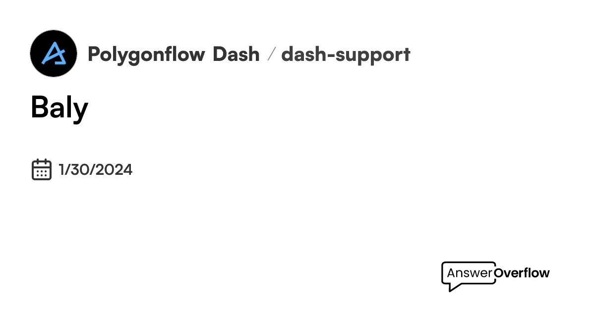 @Baly - Polygonflow Dash