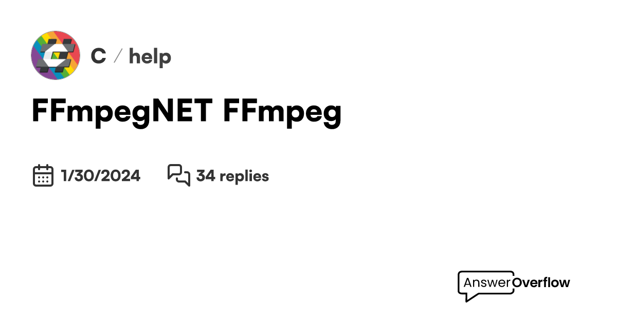 FFmpeg.NET / FFmpeg - C#