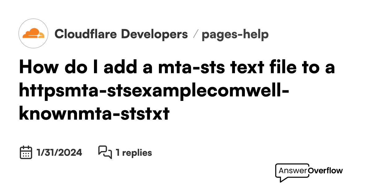 How do I add a mta-sts text file to a https://mta-sts.example.com/.well ...