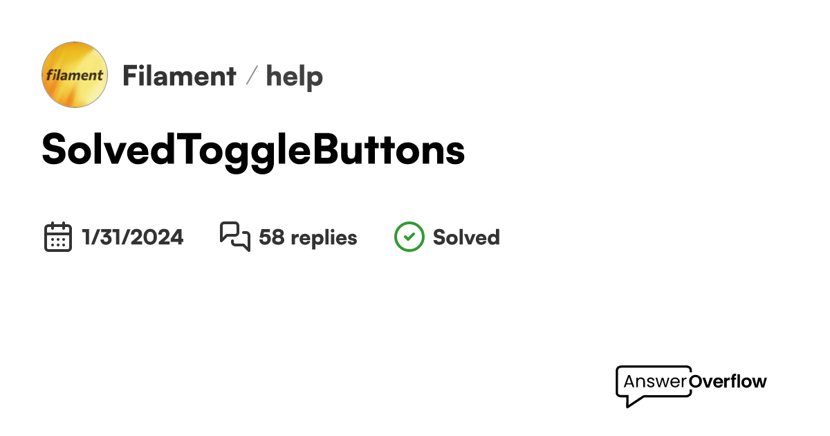 [Solved]ToggleButtons - Filament