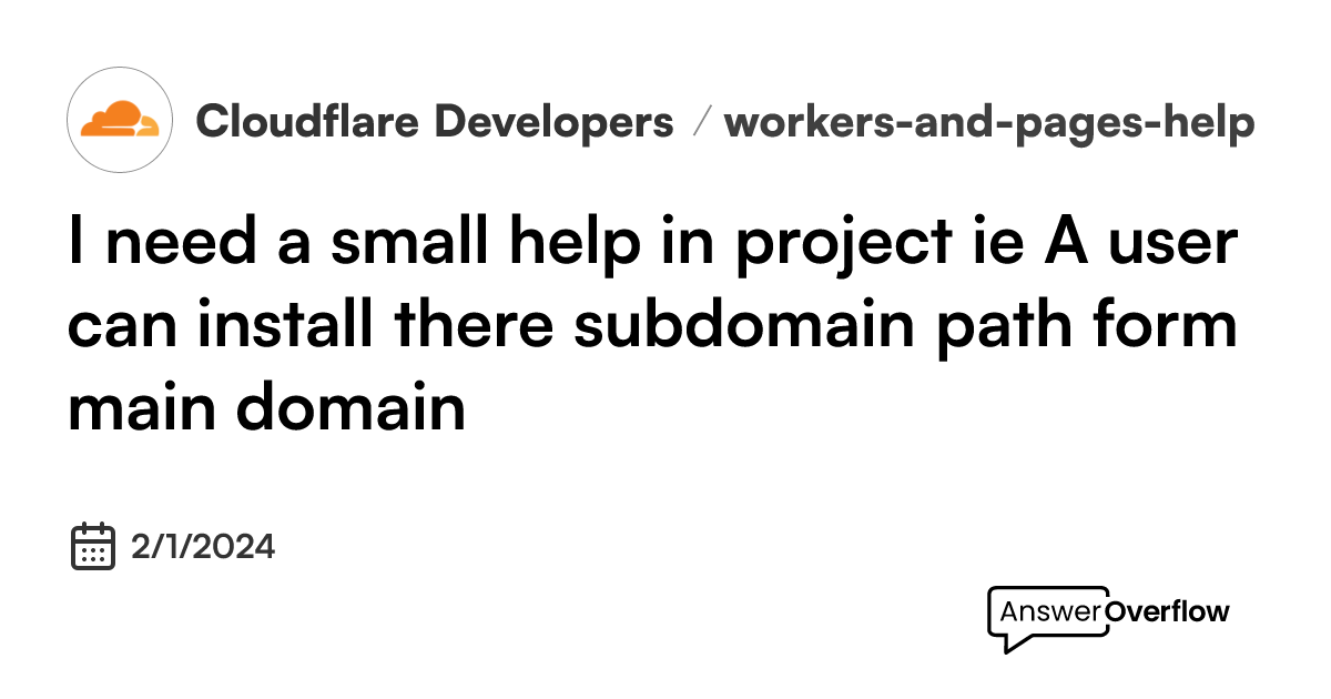 I need a small help in project i.e.., A user can install there subdomain path form main domain ...