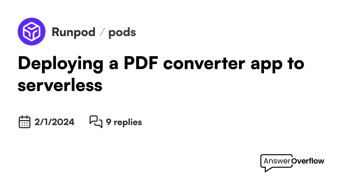Deploying a PDF converter app to serverless - RunPod