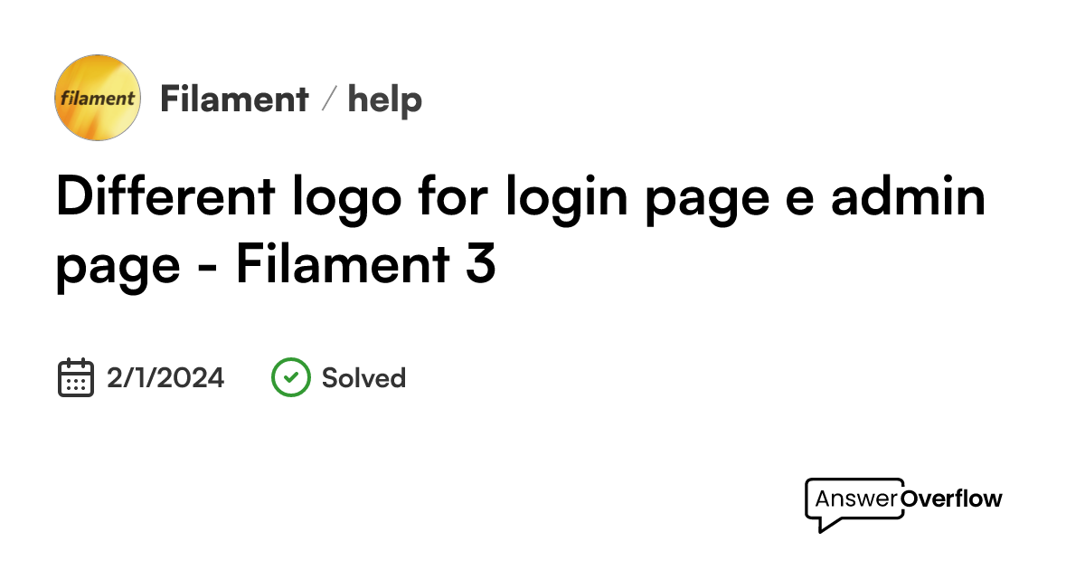 Different logo for login page e admin page - Filament 3 - Filament