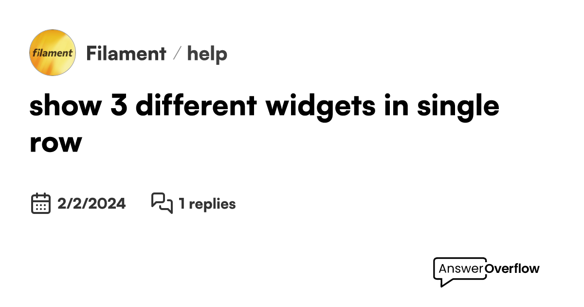 show 3 different widgets in single row - Filament