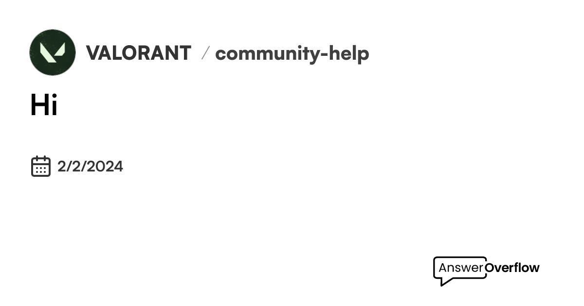 Hi - VALORANT