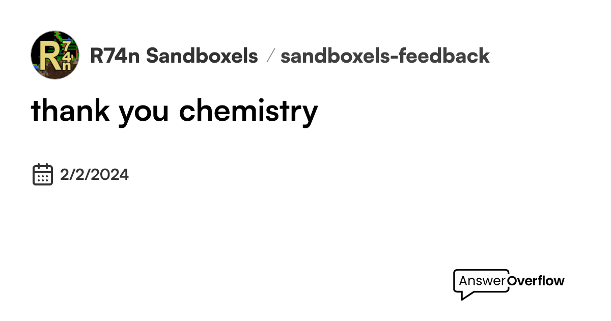 thank you chemistry - 🚨 R74n / Sandboxels