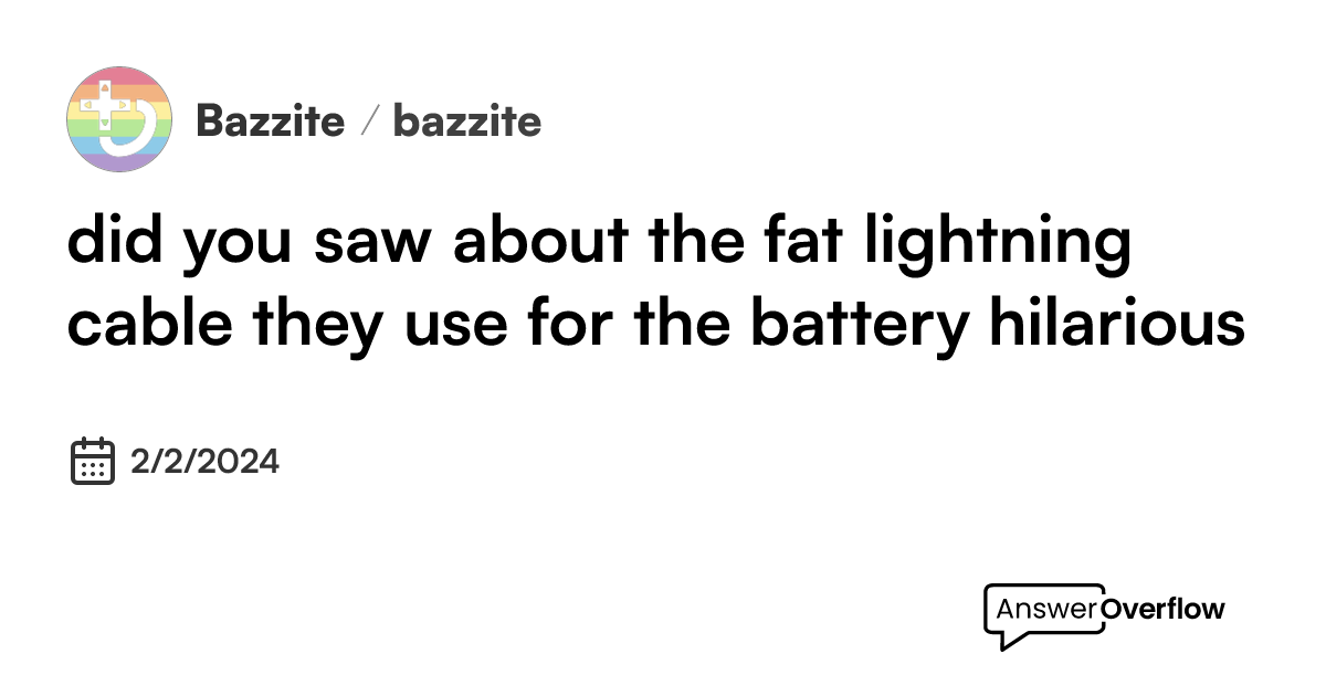 did you saw about the fat lightning cable they use for the battery ...