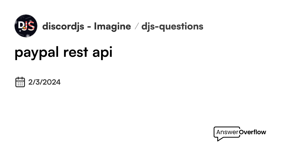 paypal rest api - discord.js - Imagine an app