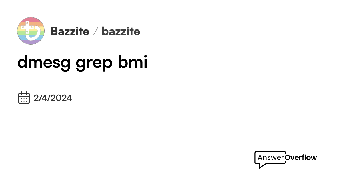 `dmesg | grep bmi` ? - Universal Blue