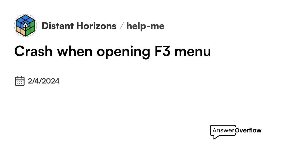 Crash when opening F3 menu - Distant Horizons