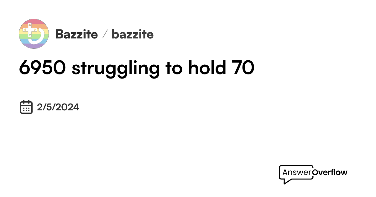 6950 struggling to hold 70 - Universal Blue