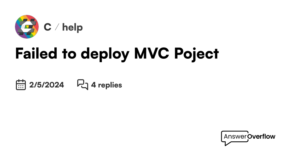 Failed to deploy MVC Poject - C#