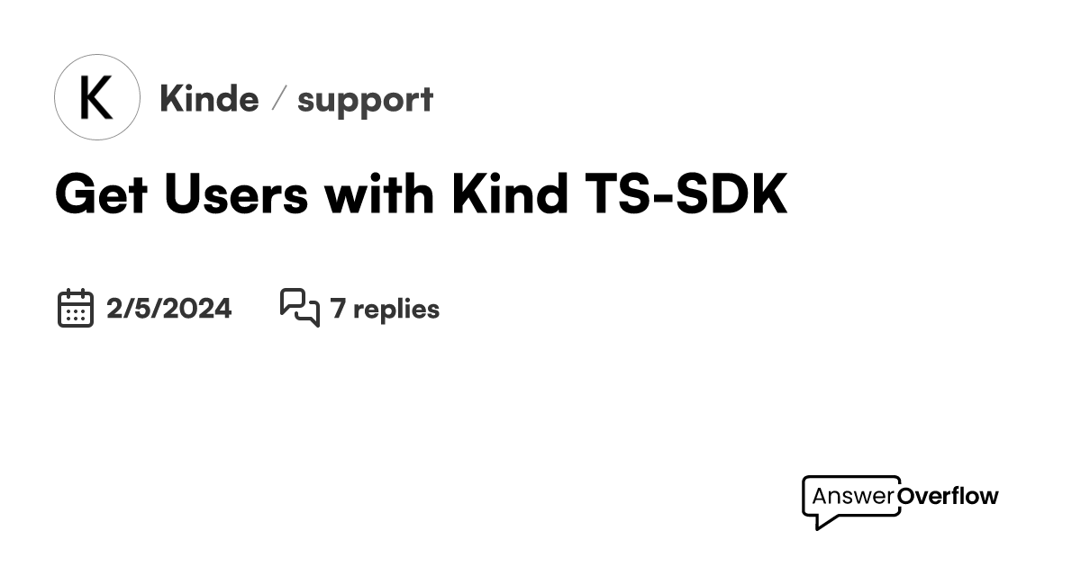 Get Users with Kind TS-SDK - Kinde