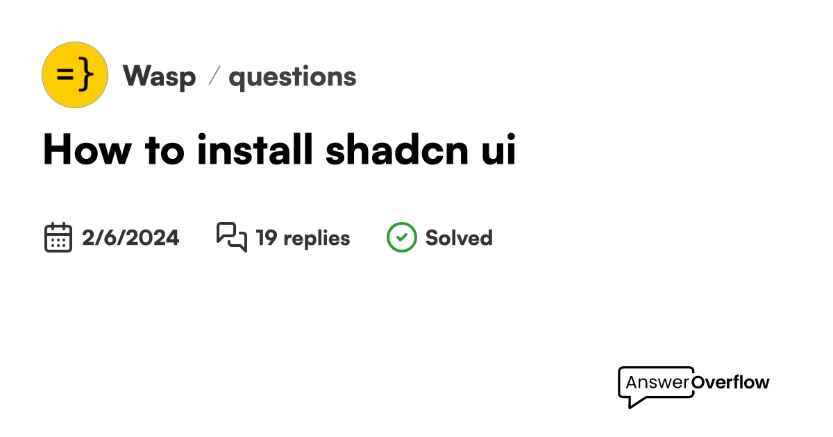 How to install shadcn ui - Wasp