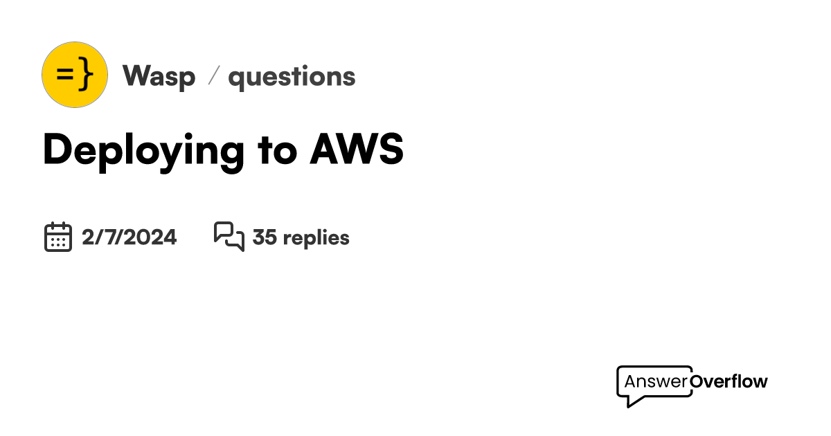Deploying to AWS - Wasp