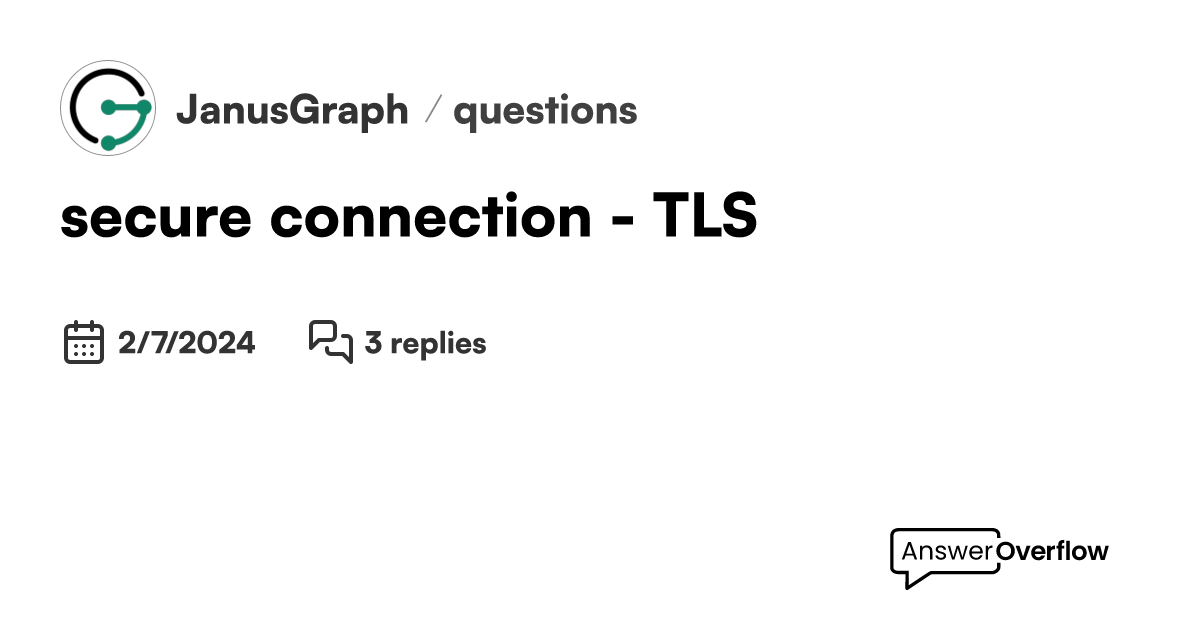secure connection - TLS - JanusGraph