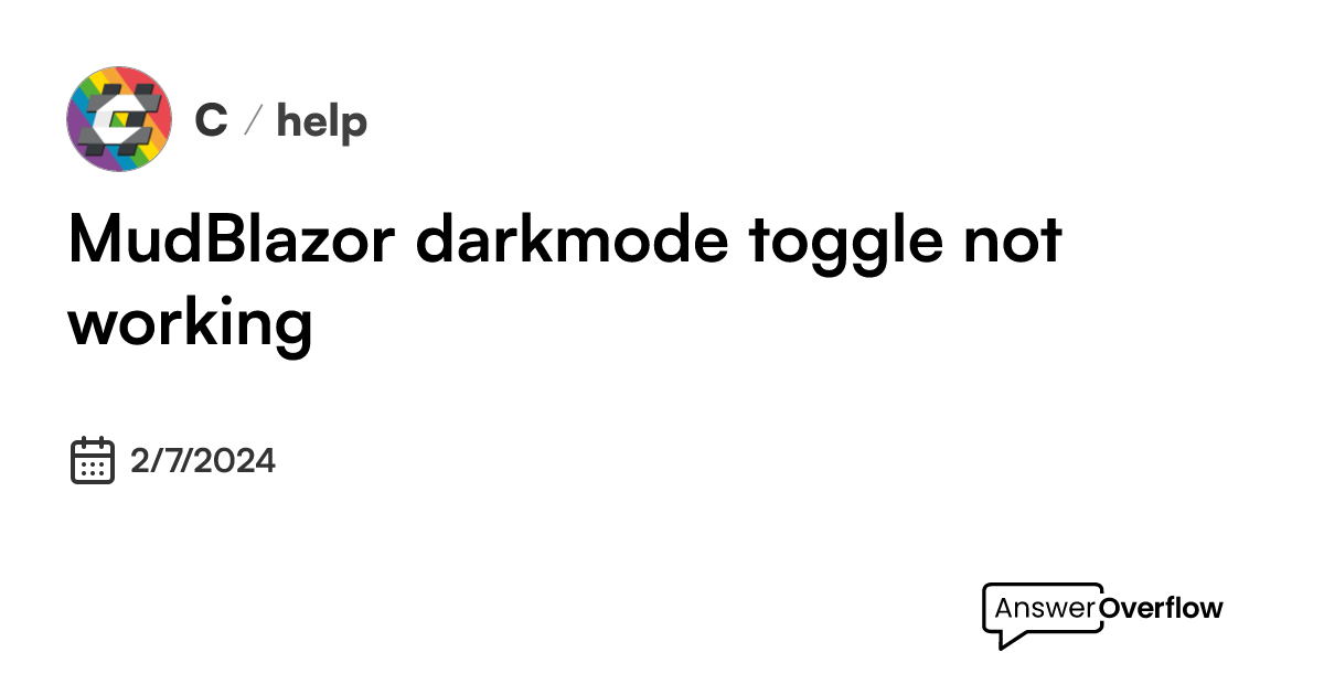 MudBlazor darkmode toggle not working - C#