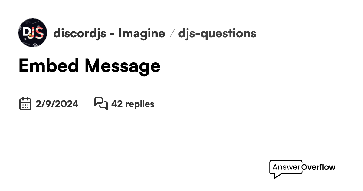 Embed Message - discord.js - Imagine an app