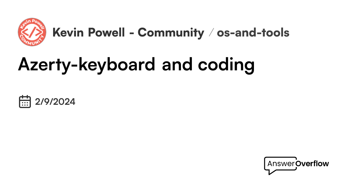 Azerty-keyboard and coding. - Kevin Powell - Community