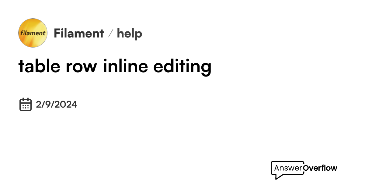 table row inline editing - Filament