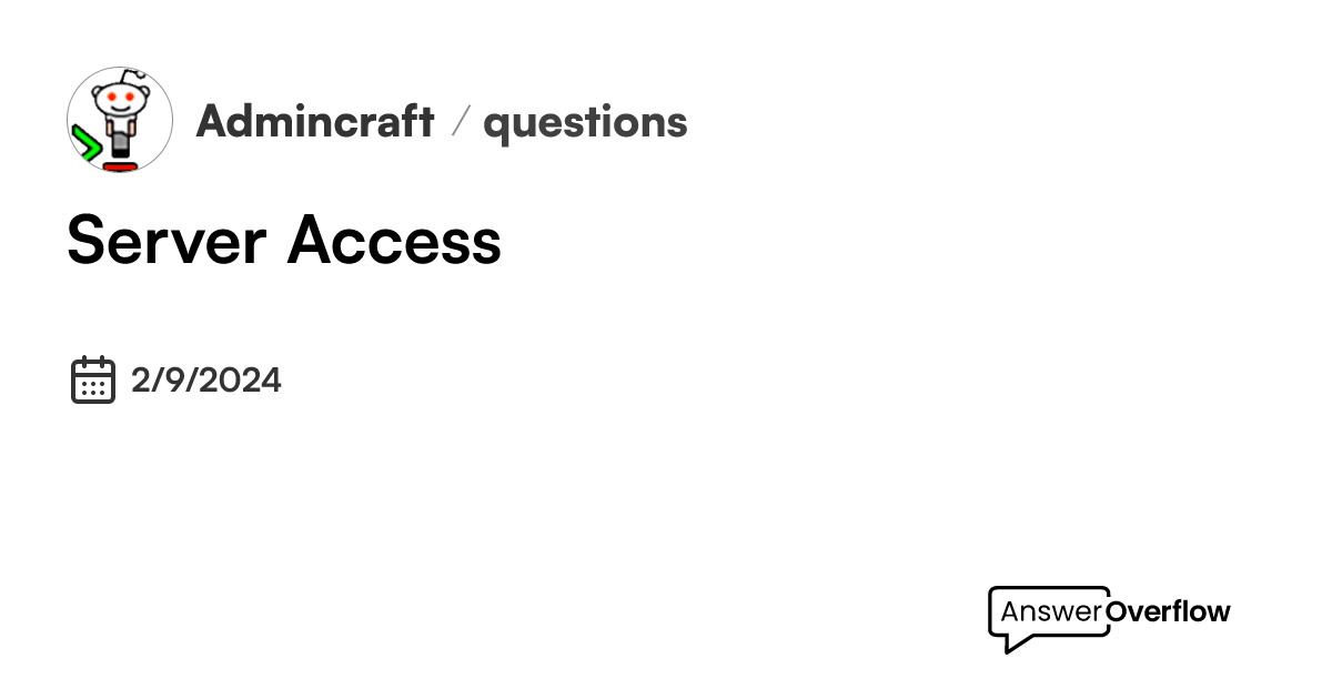 Server Access - Admincraft