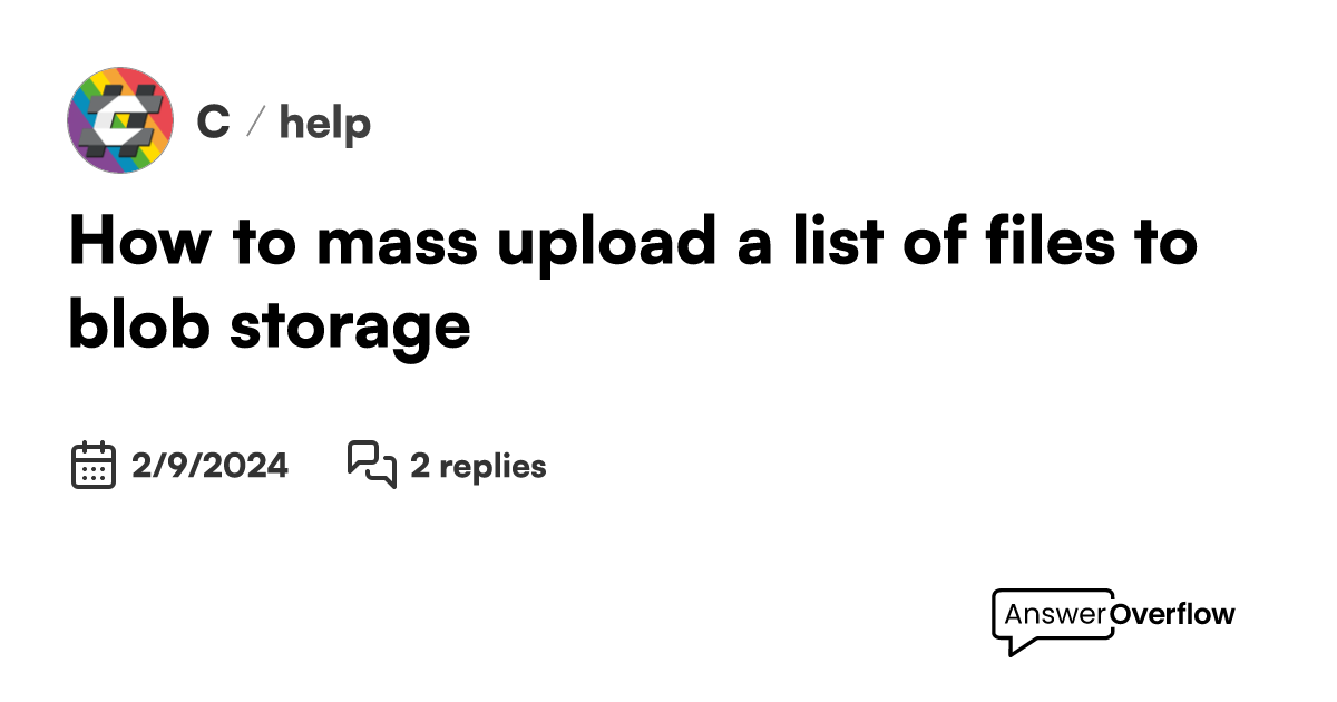How to mass upload a list of files to blob storage? - C#