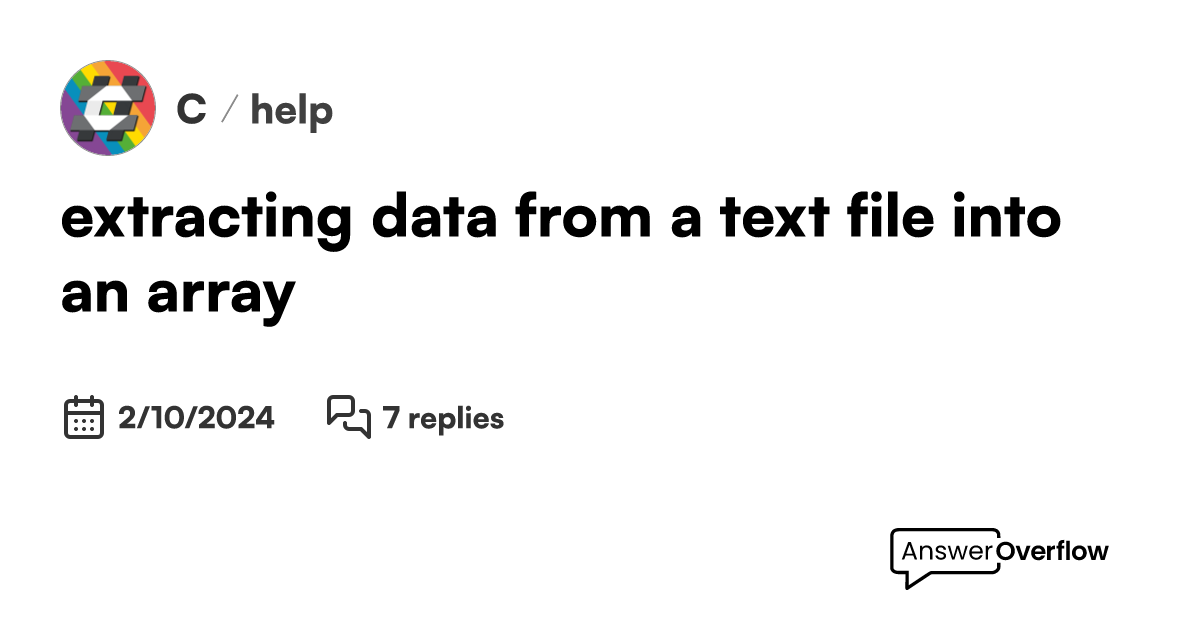 Extracting Data From A Text File Into An Array C
