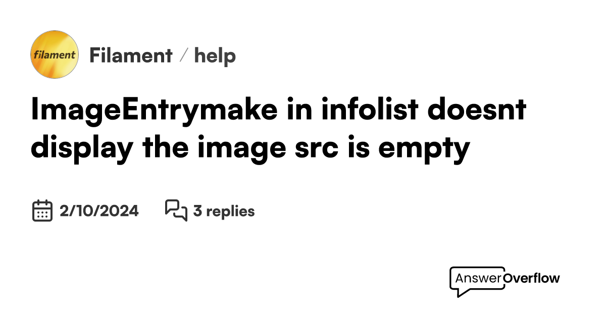 ImageEntry::make() in infolist doesn't display the image. src is empty? - Filament