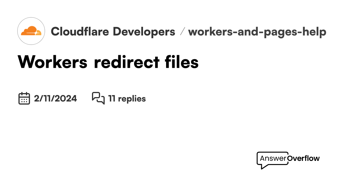 Workers redirect files - Cloudflare Developers