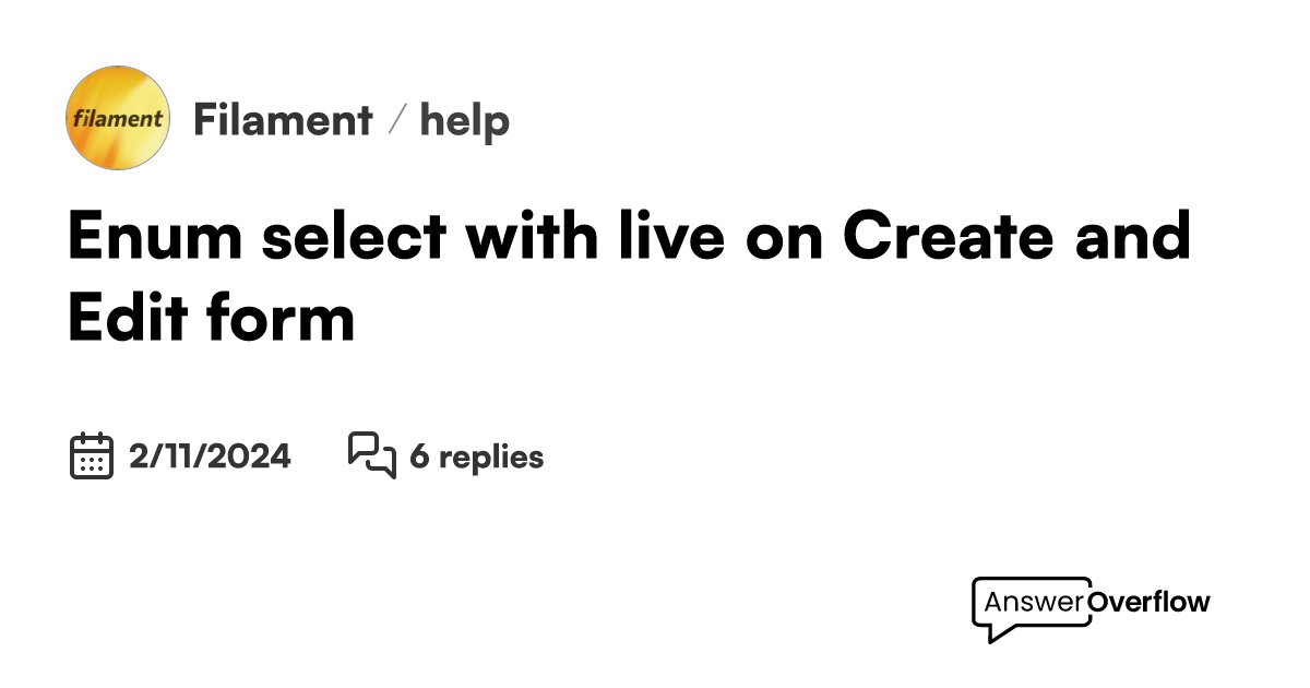 Enum select with live() on Create and Edit form - Filament