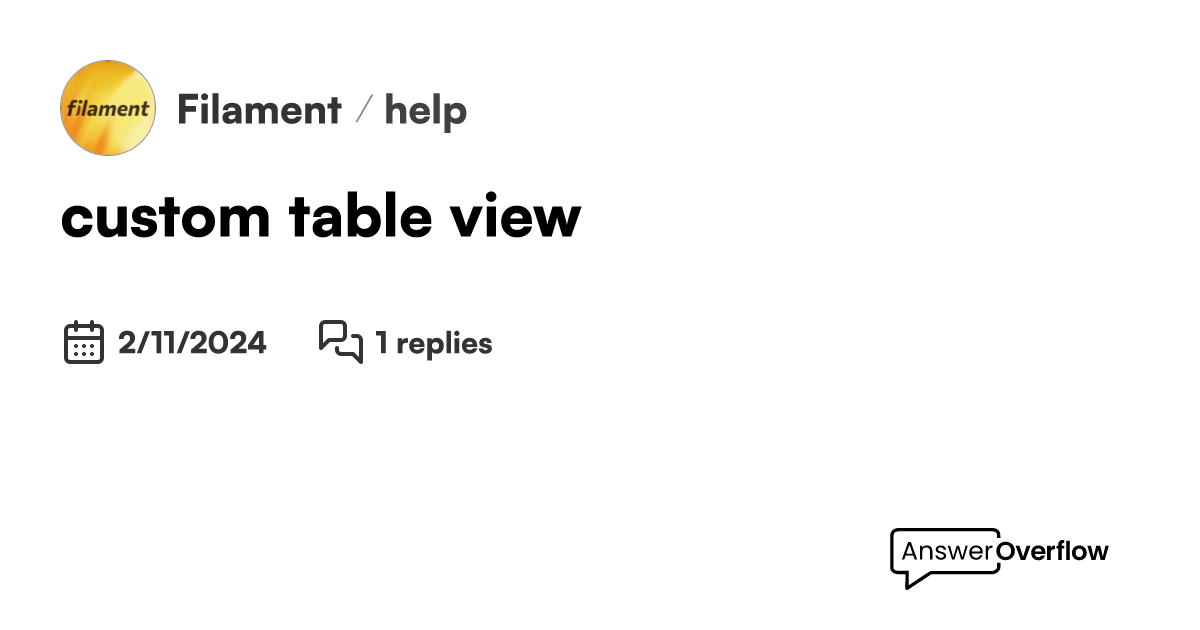 custom table view - Filament