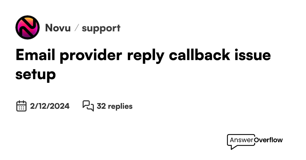 Email provider reply callback issue setup - Novu