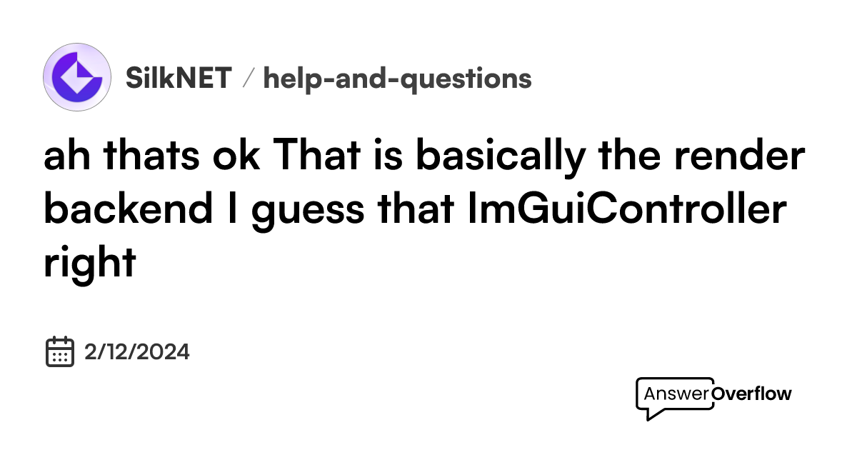 ah, that's ok. That is basically the render backend I guess that ...