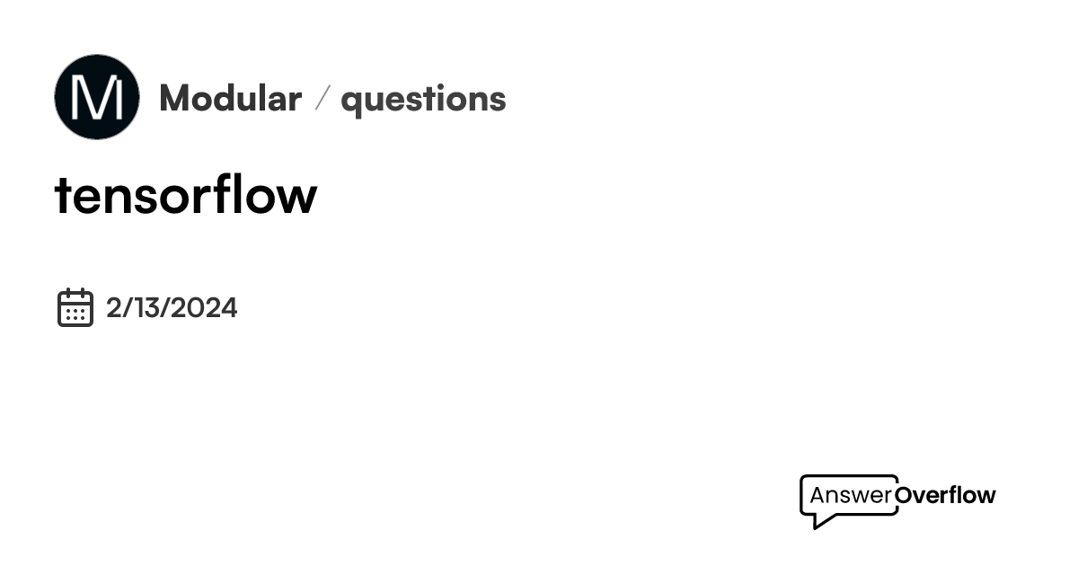 tensorflow - Modular
